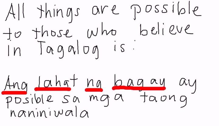 Tagalog - All Things Are Possible To Those Who Believe