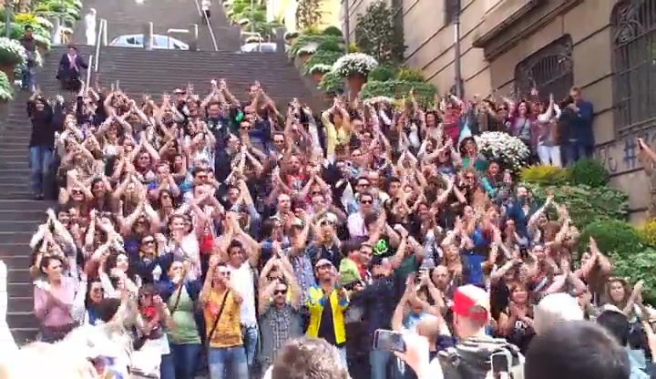 Huge Group of Christians Praise the Lord Together - Chill Inducing!